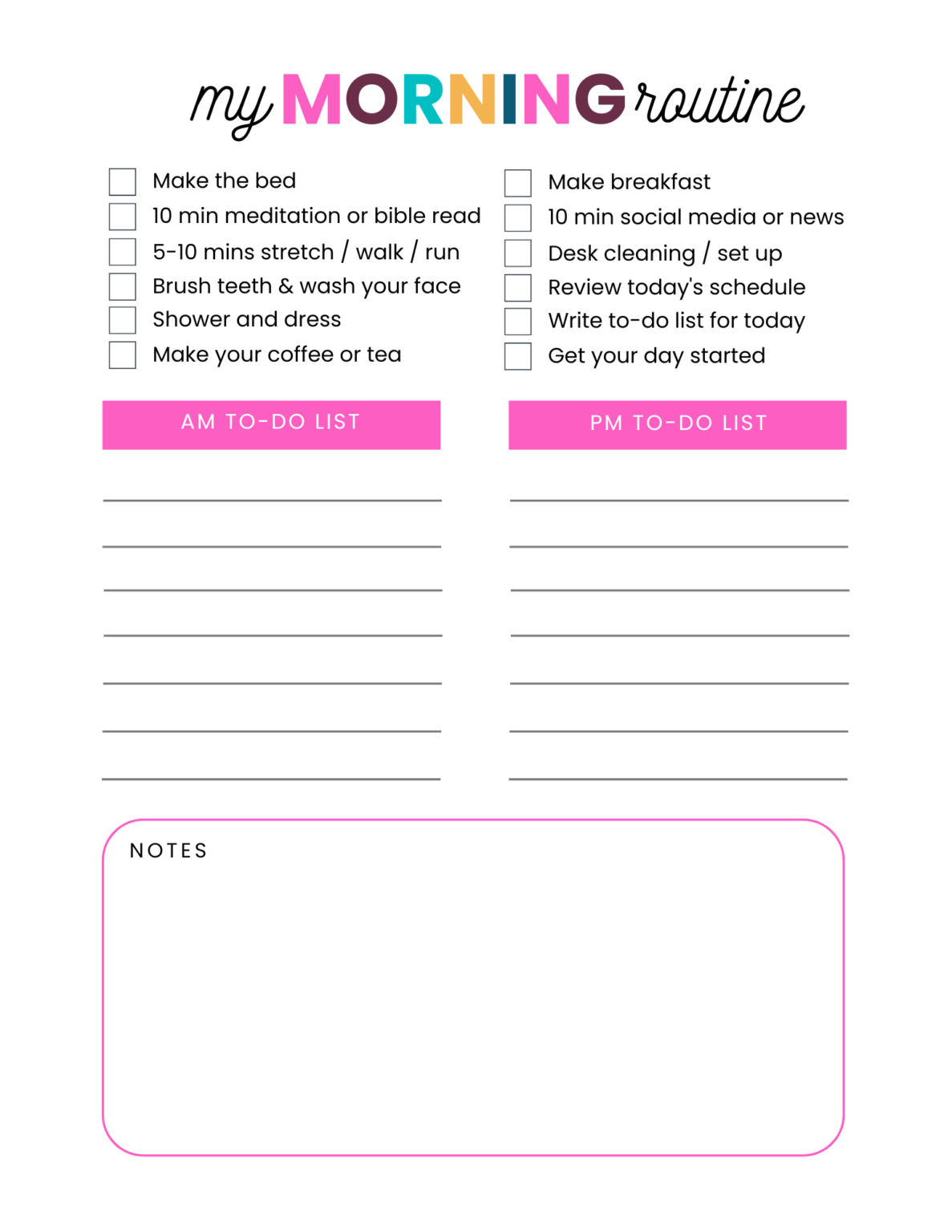 Ultimate Mom Morning Routine Checklist (Free Printable!) - The Planner Mom